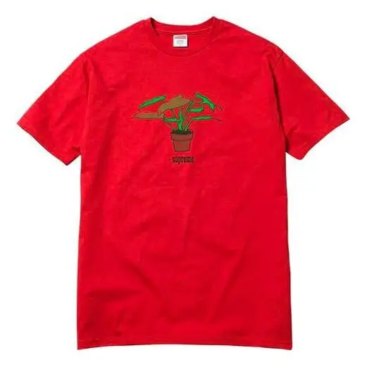 Supreme Fw17 Plant Tee Pale Bonsai Printing Short Sleeve - Red