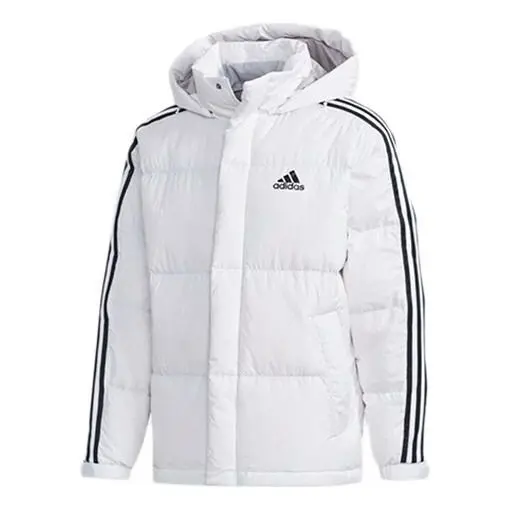 Adidas 3-stripes Hooded Down Jacket - White
