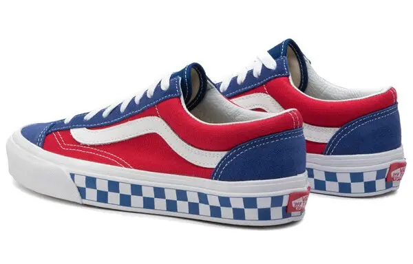 VANS Style 36 Bmx Checkerboard Low Top Sneakers - Red/blue/white