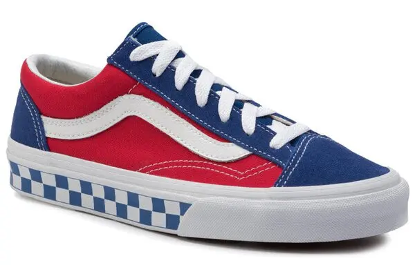 VANS Style 36 Bmx Checkerboard Low Top Sneakers - Red/blue/white