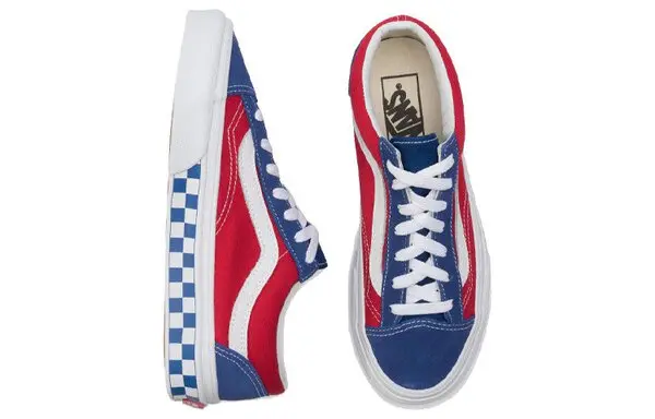 VANS Style 36 Bmx Checkerboard Low Top Sneakers - Red/blue/white
