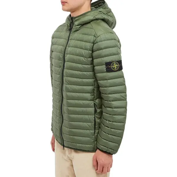 Stone Island Lightweight Hooded Down Jacket - Green