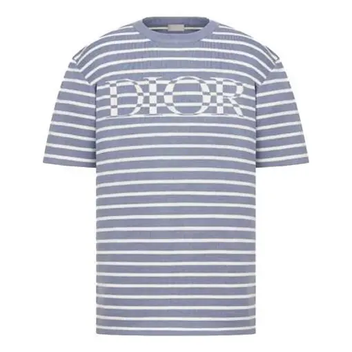 Dior Material Stripe Short Sleeve - Blue