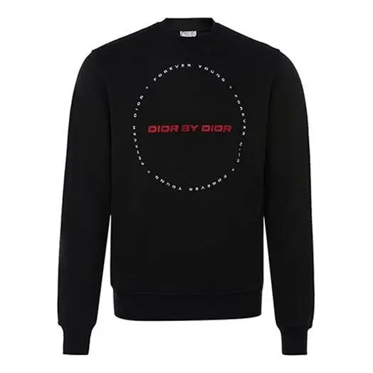 Dior Fw21 Alphabet Embroidered Long Sleeves Pullover - Black