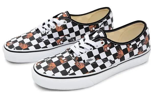 VANS Authentic Checkerboard Graphic Low Top Sneakers - Blackwhite