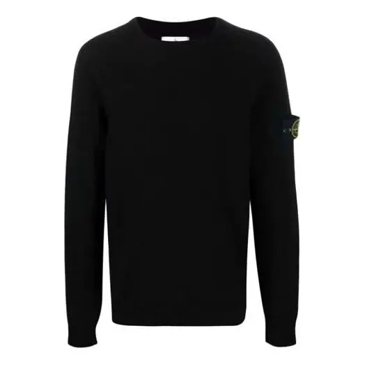 Stone Island Lambswool Crew Knit - Black