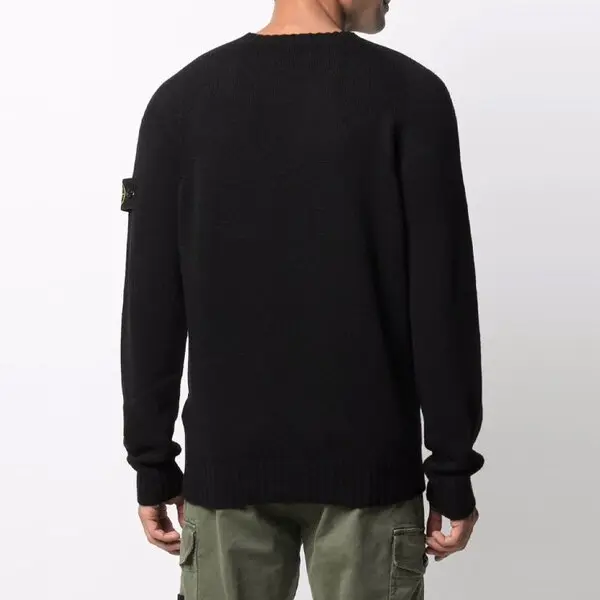 Stone Island Lambswool Crew Knit - Black