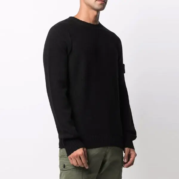 Stone Island Lambswool Crew Knit - Black