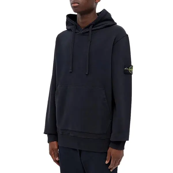 Stone Island Garment Dyed Popover Hooded Jacket - Navy