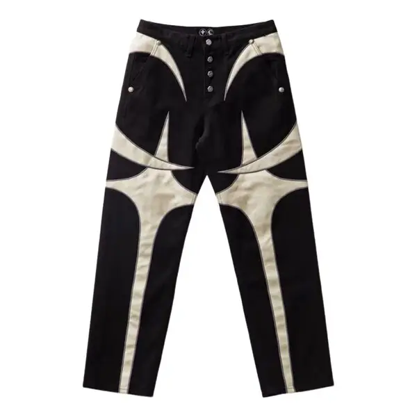 THUG CLUB Tc Leather Denim Pants