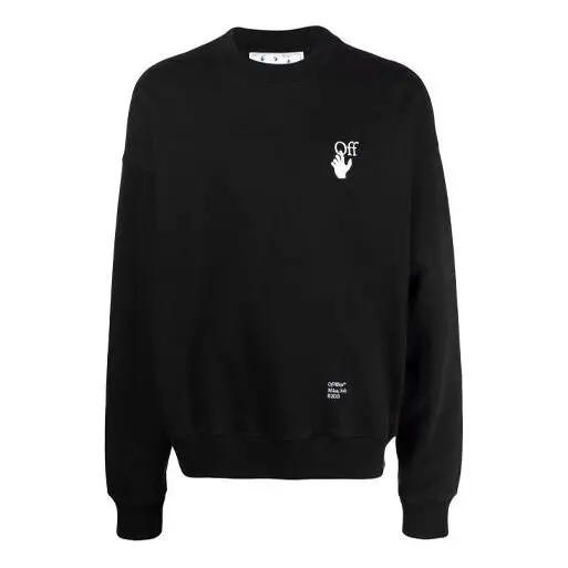 Off-White Logo Caravaggio Arrow Crewneck Sweatshirt - Black