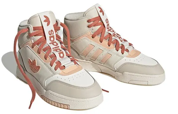 Adidas Drop Step Xl High Top Sneakers - Cream/orange