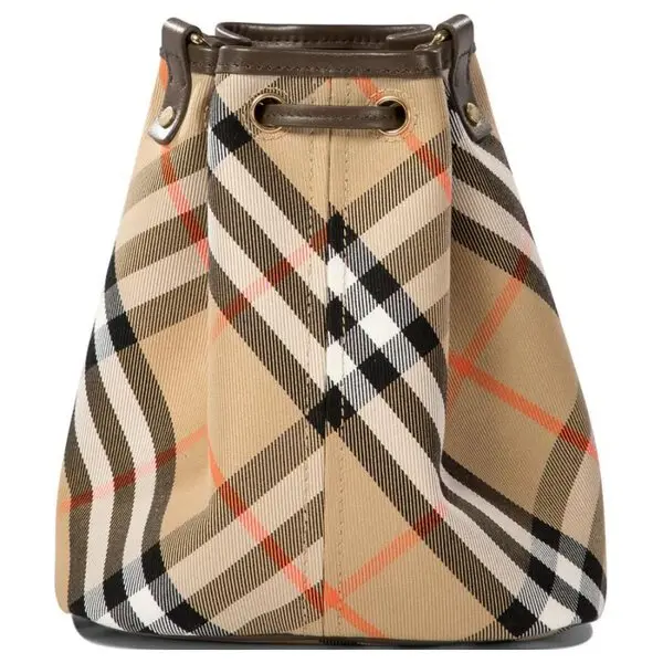 Burberry Checked Drawstring Bucket Bag