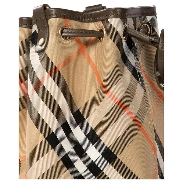 Burberry Checked Drawstring Bucket Bag