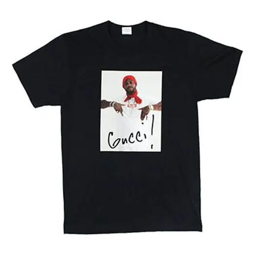 Supreme Fw16 Gucci Mane Tee Character Printing Short Sleeve - Black