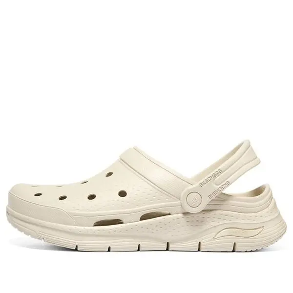 Sketchers Arch Fit Valiant Natural Clogs - White
