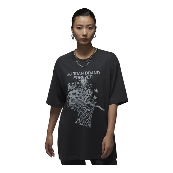 JORDAN Oversized Graphic T-shirt Asia Sizing - Off Noir