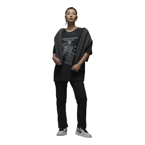 JORDAN Oversized Graphic T-shirt - Off Noir