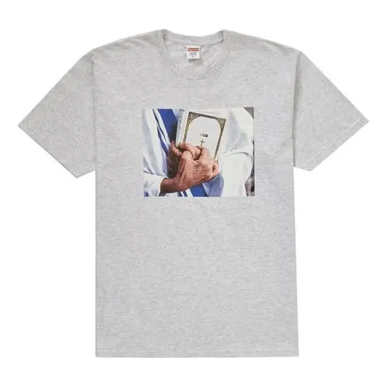 Supreme Fw19 Week 7 Bible Tee Printing Short Sleeve - Light Grey