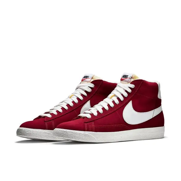 Nike Blazer High Top Suede Sneakers - Red