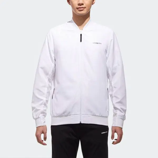 Adidas Neo Solid Color Casual Zipper Aviator Jacket