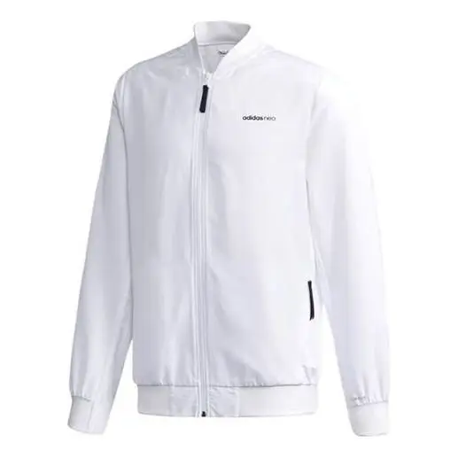 Adidas Neo Solid Color Casual Zipper Aviator Jacket