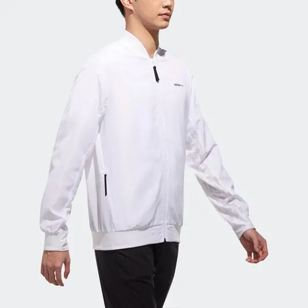 Adidas Neo Solid Color Casual Zipper Aviator Jacket