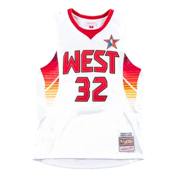 Mitchell & Ness Shaquille O'neal 32 "west" 2009 Nba All-star Swingman Jersey - White/red