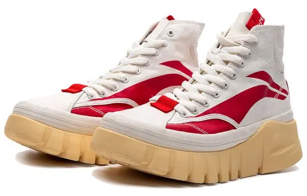 LI-NING High Top Lace-up Lug Sole Sneakers