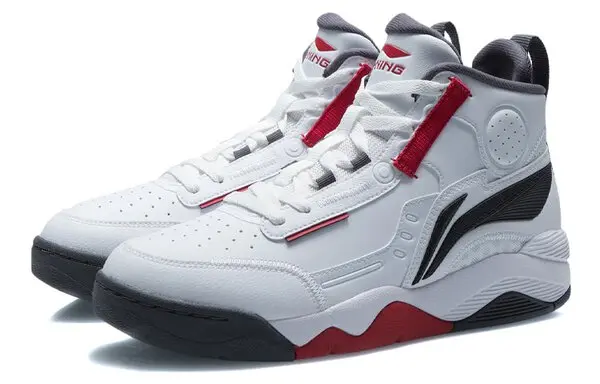 LI-NING Basketball Shoes 'white Black Red