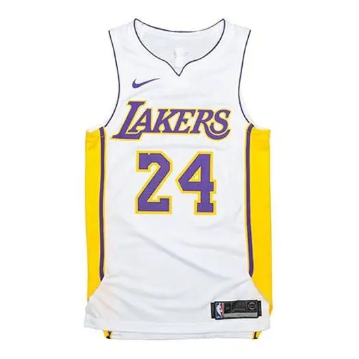 Nike Los Angeles Lakers Kobe Bryant 24 Embroidered Player Edition Jersey - White