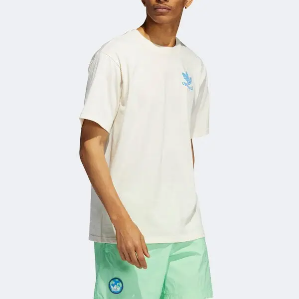 Adidas Originals Happy Earth T-shirt 'non Dyed - White/blue