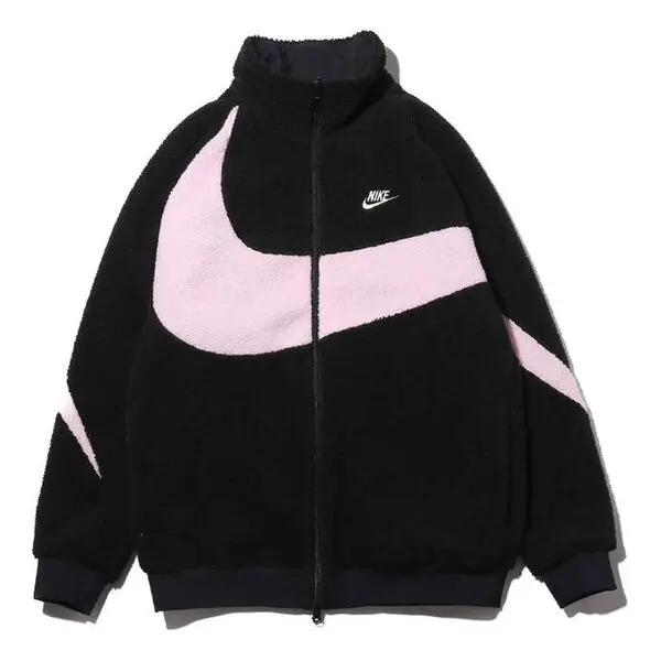 Nike Big Swoosh Polar Fleece Jacket - Black/pink