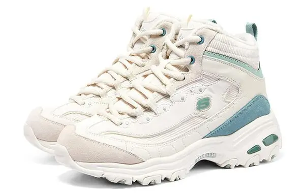 Sketchers Dlites 1.0 High Top Sneakers - White/blue