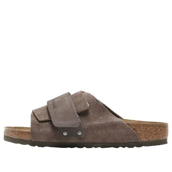 BIRKENSTOCK Kyoto Nubuck-suede Sandals - Concrete Gray