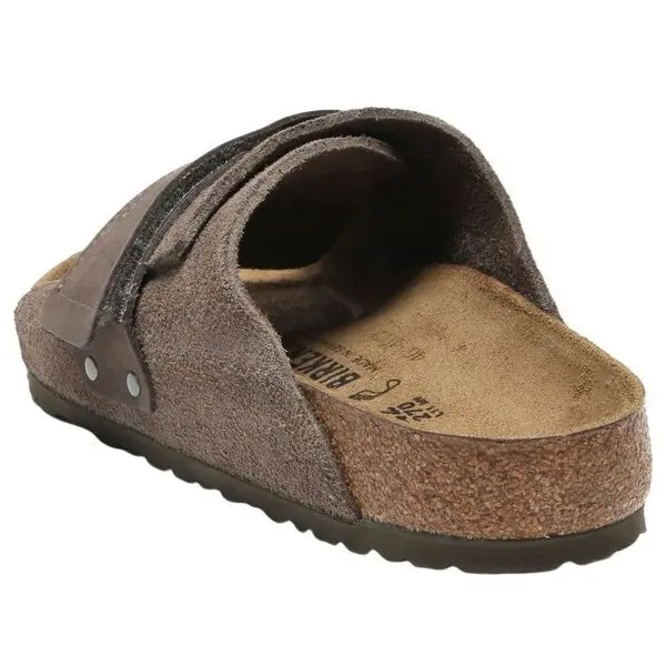 BIRKENSTOCK Kyoto Nubuck-suede Sandals - Concrete Gray