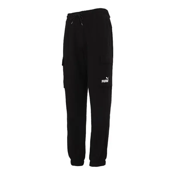 PUMA Running Training Breathable Knit Bundle Feet Sports Long Pants - Black