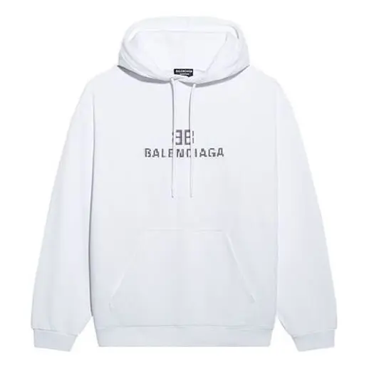 Balenciaga Bb Pixel Hoodie - White