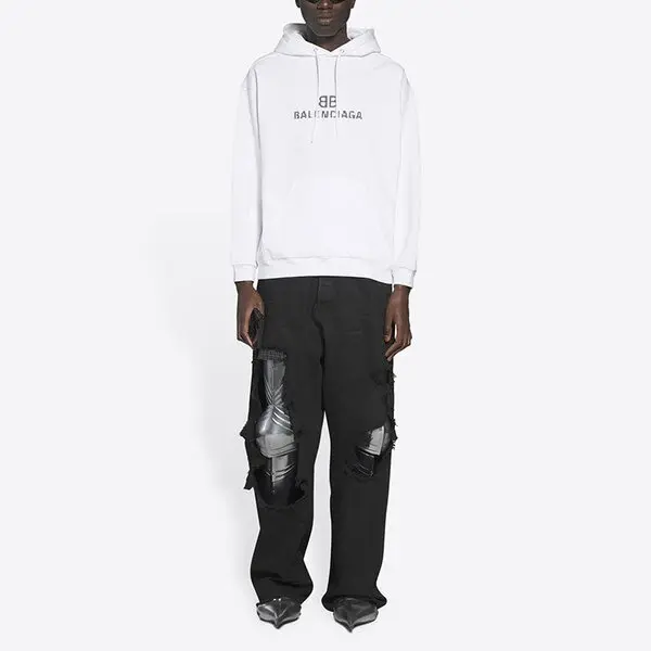 Balenciaga Bb Pixel Hoodie - White