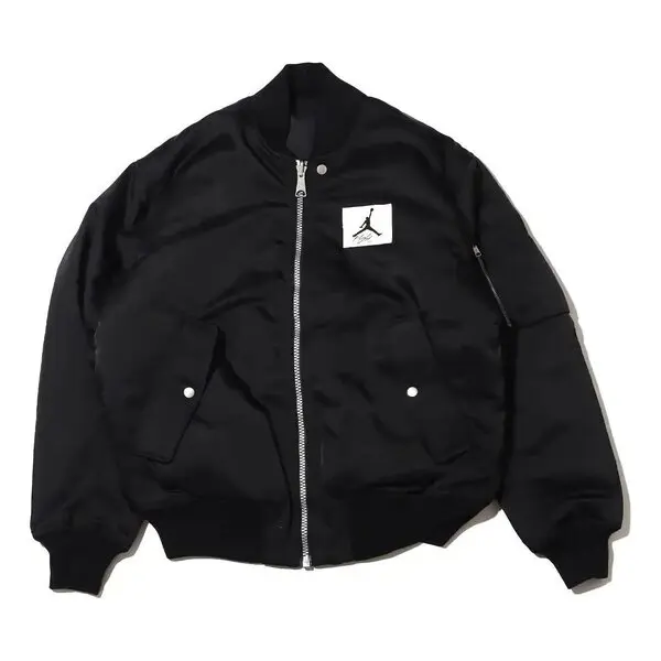 JORDAN Air Essentials Statement Varsity Bomber Jacket - Black/sail