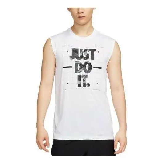 Nike Dri-fit Camouflage Print Sleeveless T-shirt - White/black