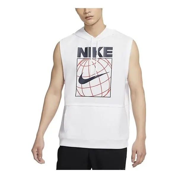 Nike Sleeveless Sports Pullover Hoodie Vest - White