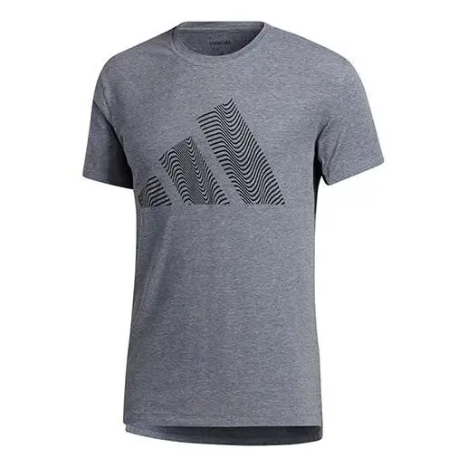 Adidas Three-bar Tee Logo Applique Short-sleeve Tee - Blue