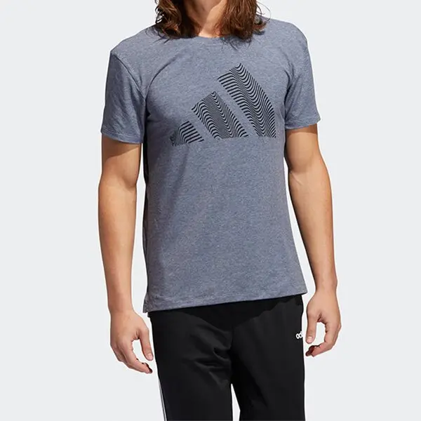 Adidas Three-bar Tee Logo Applique Short-sleeve Tee