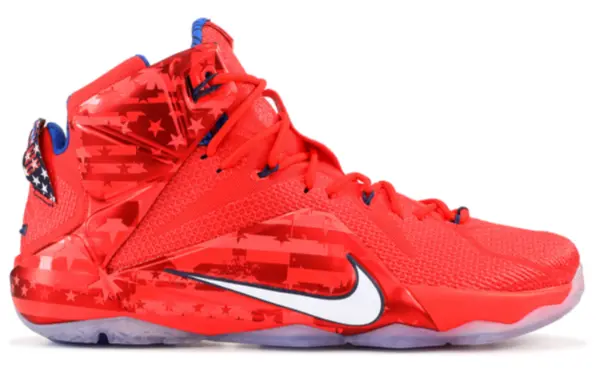 Nike Lebron 12 Usa Athletic Sneakers - Red/white/red