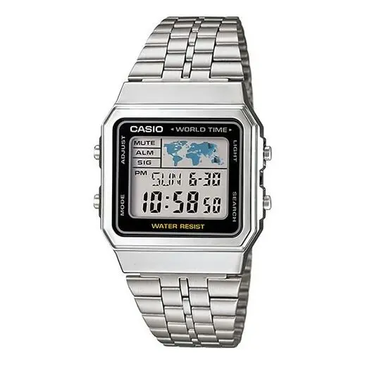 Casio Stainless Steel Digital Watch - Silver