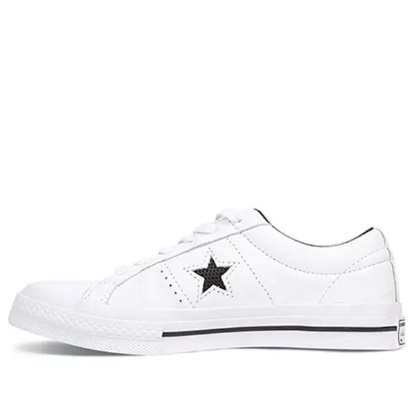 CONVERSE One Star Perforated Leather Low Top Sneakers - White/black