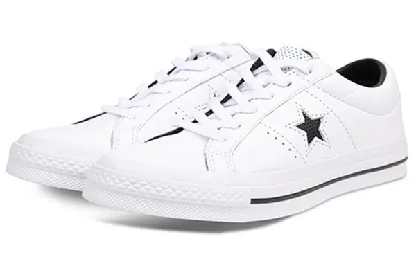 CONVERSE One Star Perforated Leather Low Top Sneakers - White/black