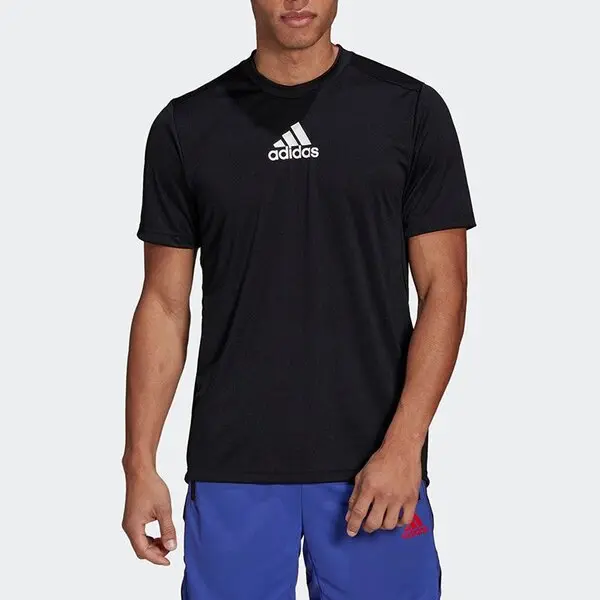 Adidas Logo Printing Training Sports T-shirt - Black