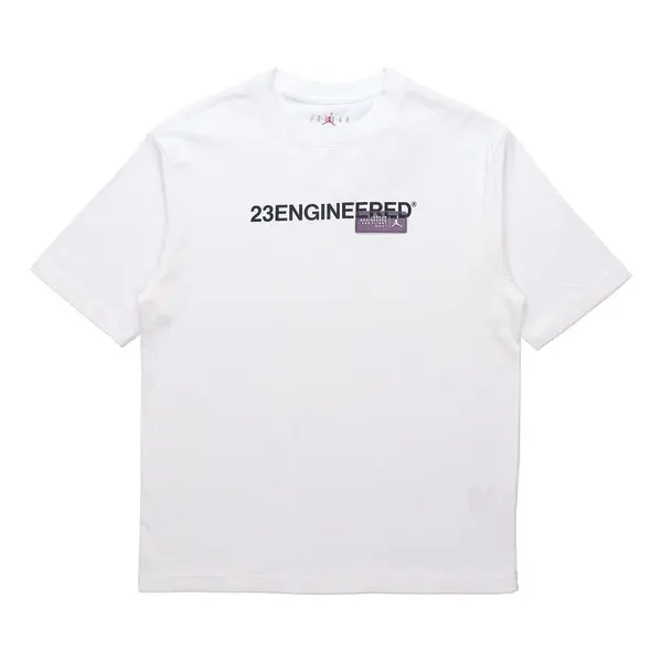 JORDAN 23 Engineered Alphabet Printing Sports Training Short Sleeve T-shirt - White